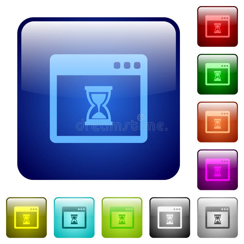 Application Wait Color Square Buttons Stock Vector - Illustration of ...