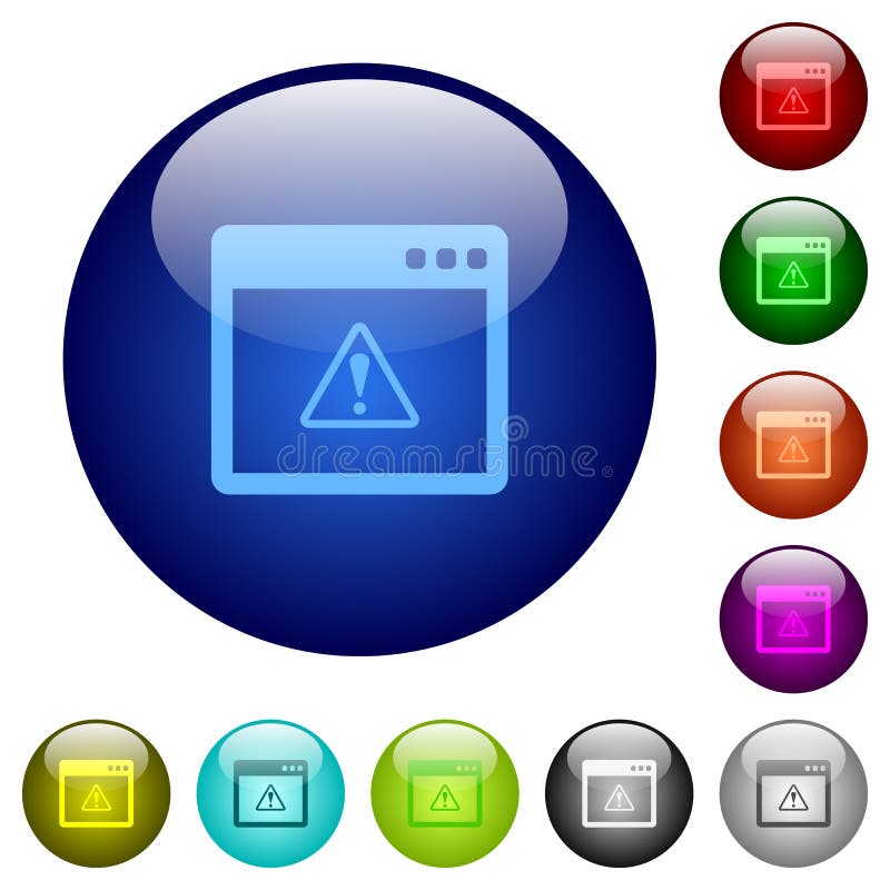 Application Warning Color Glass Buttons Stock Vector - Illustration of ...
