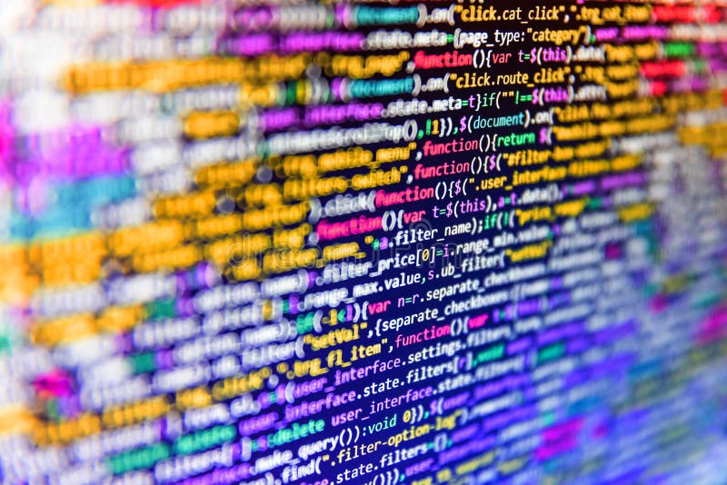 Application Web Source Code On Monitor Modern Application Source Abstract Algorithm Concept