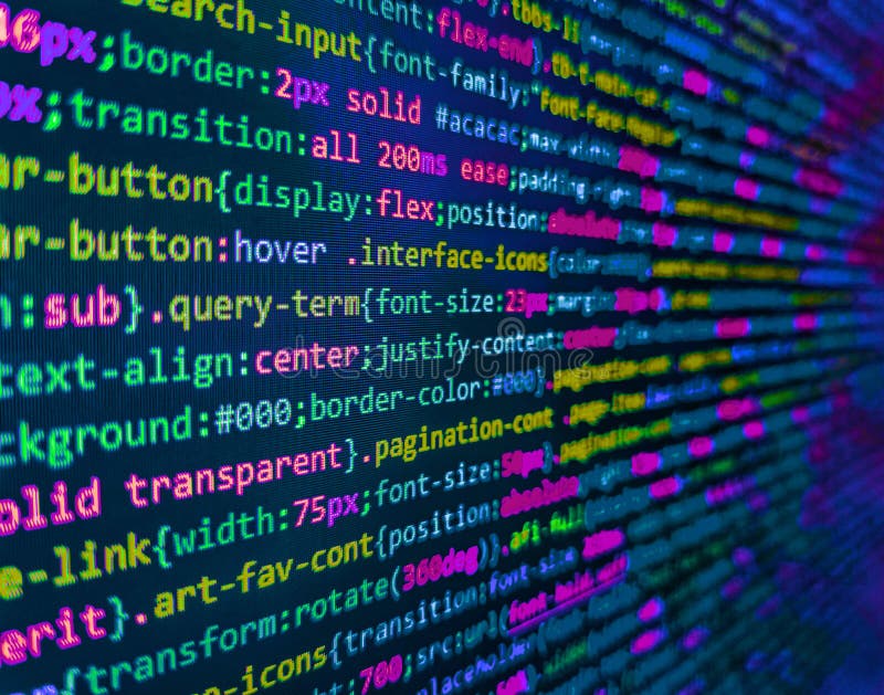 Application Web Source Code On Monitor Photo Of Computer Digital Background Computer Code On