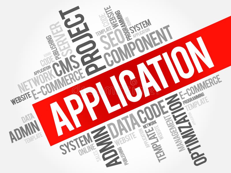 Application word cloud stock illustration. Illustration of application ...
