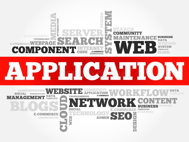 Application Word Cloud Collage Stock Illustration - Illustration of ...