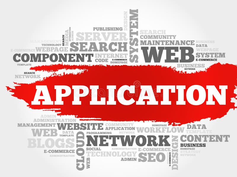 Application word cloud stock illustration. Illustration of html - 200807552