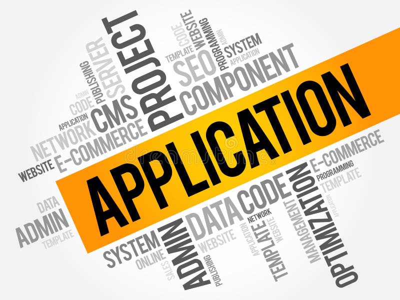 Application word cloud stock illustration. Illustration of html - 200807552