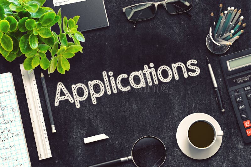 Applications Concept On Laptop Screen. 3D. Stock Image - Image of ...