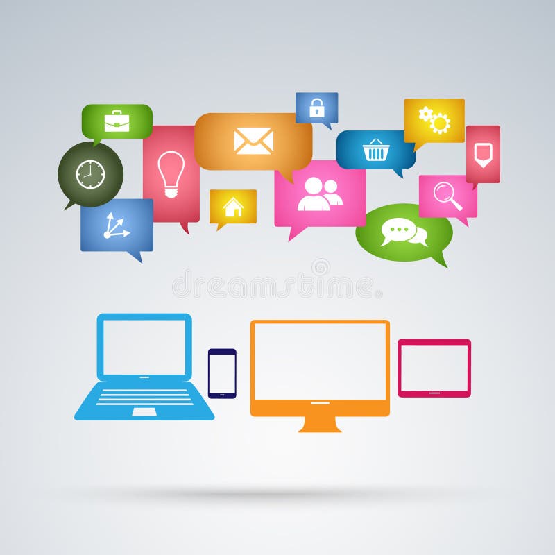 Applications for Internet Communication Template Stock Vector ...