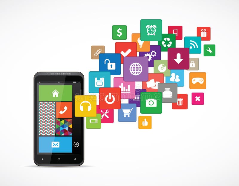 Applications for Mobile Platforms Stock Vector - Illustration of ...