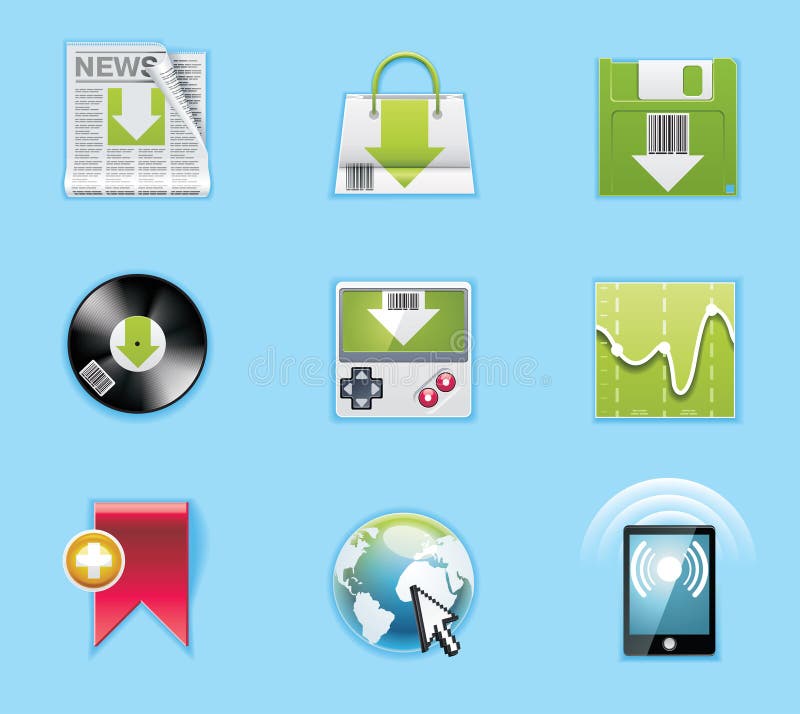 Applications and Services Icons Stock Vector - Illustration of internet ...
