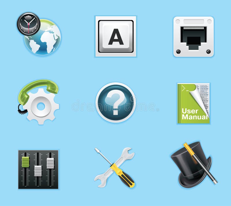 Applications and Services Icons Stock Vector - Illustration of internet ...