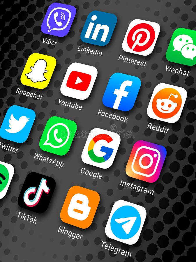 Applications Social Media Smartphone Screen Editorial Photography ...