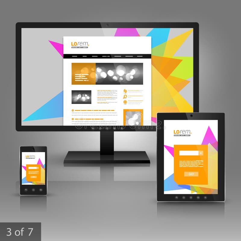 Applications Template Design Stock Vector - Illustration of display ...