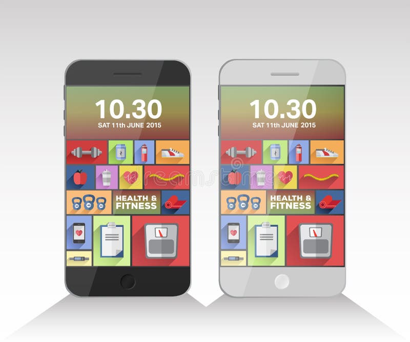 Applications on Two Smartphones Stock Vector - Illustration of ...