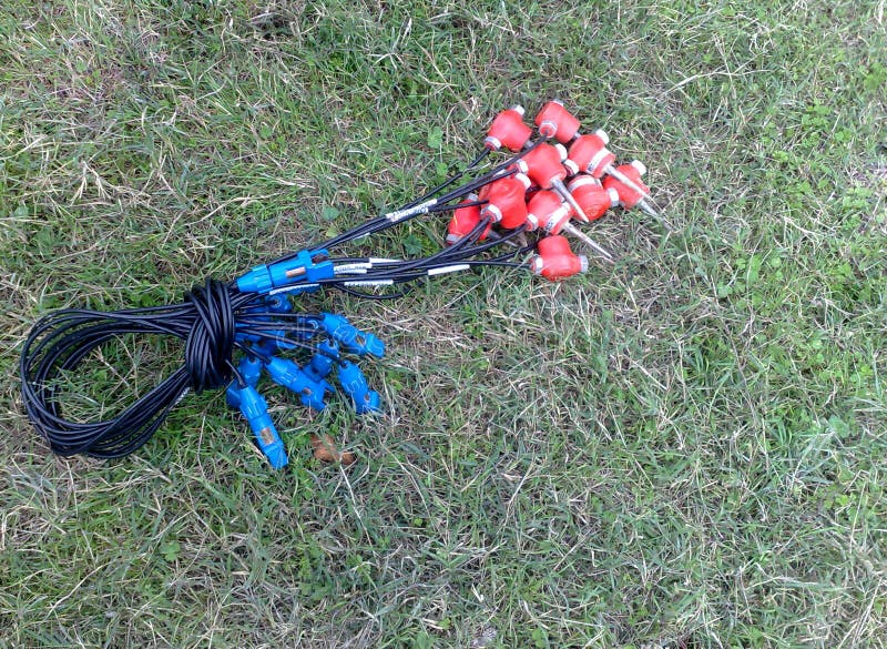 Applied Geology. Geophones for Seismic Analysis Stock Image - Image of ...