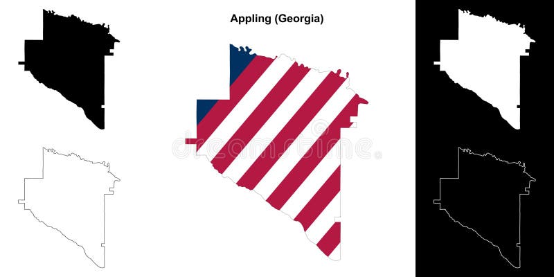 Appling outline map stock vector. Illustration of region - 323868571