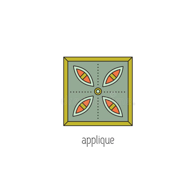 Applique line icon stock vector. Illustration of decor - 85598847