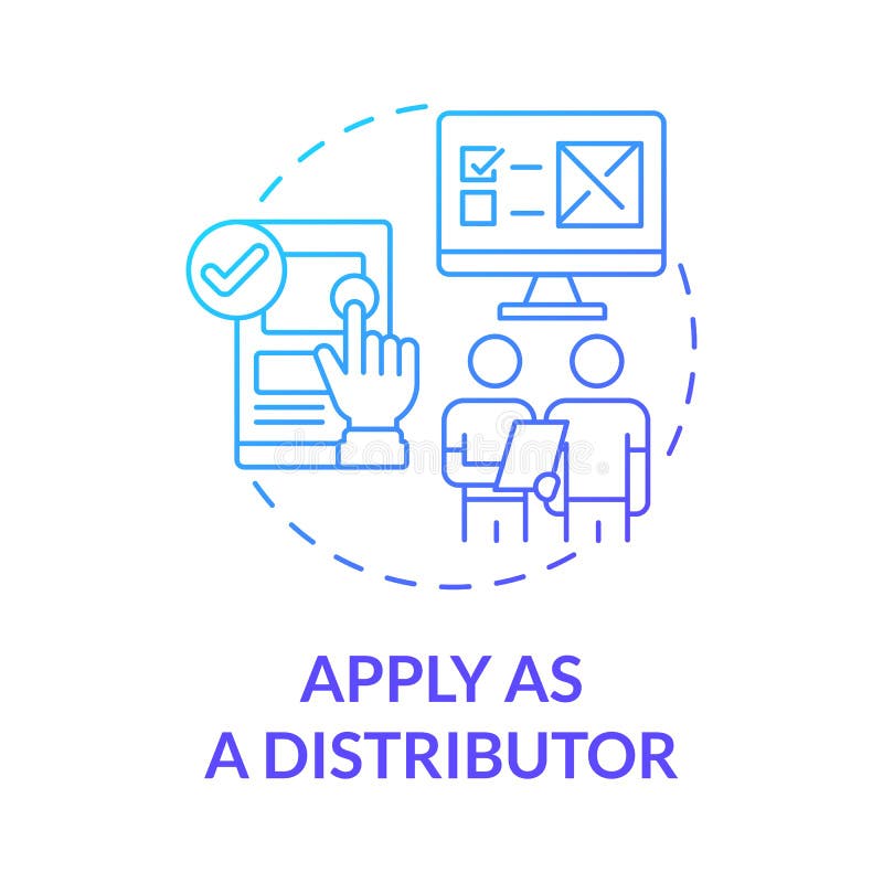 Apply As Distributor Blue Gradient Concept Icon Stock Vector ...