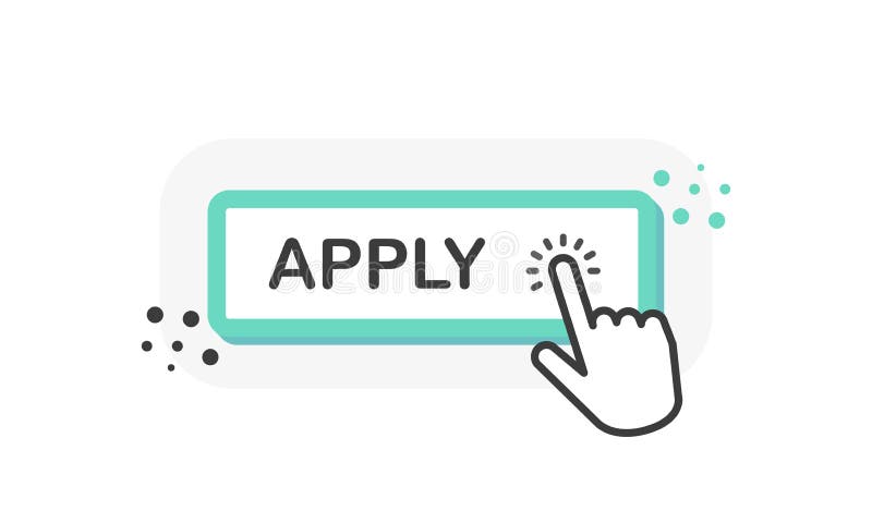 Apply Now Green Button with Arrow Cusor, Stock Vector Illustration ...