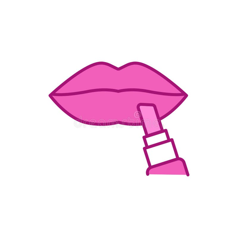 Apply Lipstick Line Color Icon. Sign for Web Page, Mobile App Stock ...
