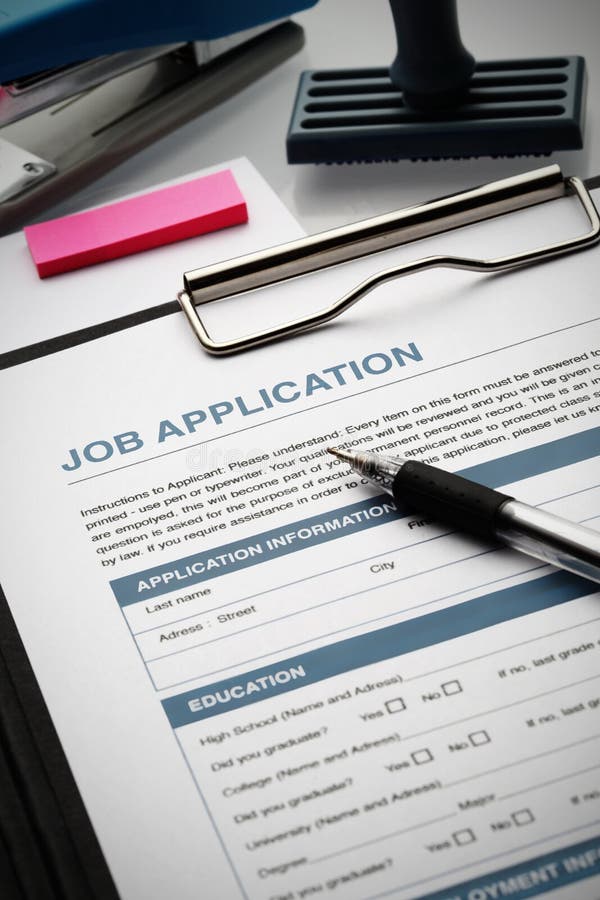 Apply for New Job by Application Document Stock Image - Image of ...