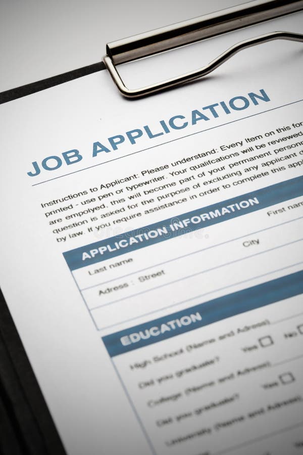 Apply for New Job by Application and Resume Document Stock Photo ...
