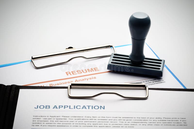 Apply for New Job by Application and Resume Document Stock Photo ...