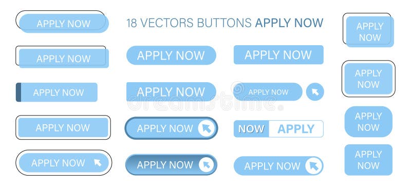 Apply Now Button in Flat Style for Application. Click Button Business ...