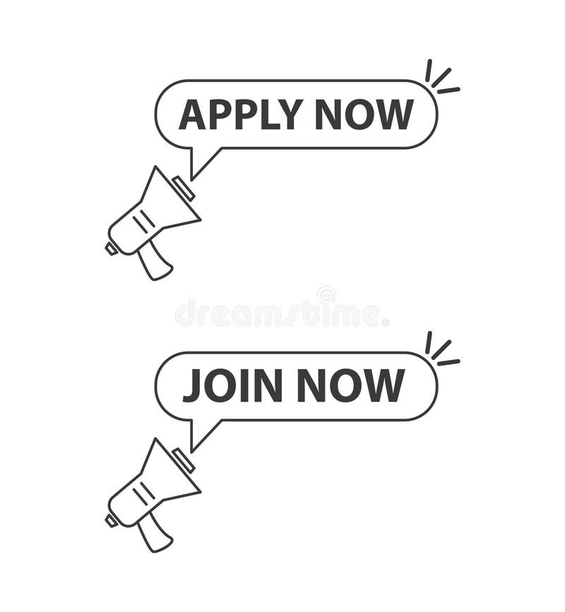 Apply Now Button with Loudspeaker Stock Vector - Illustration of ...