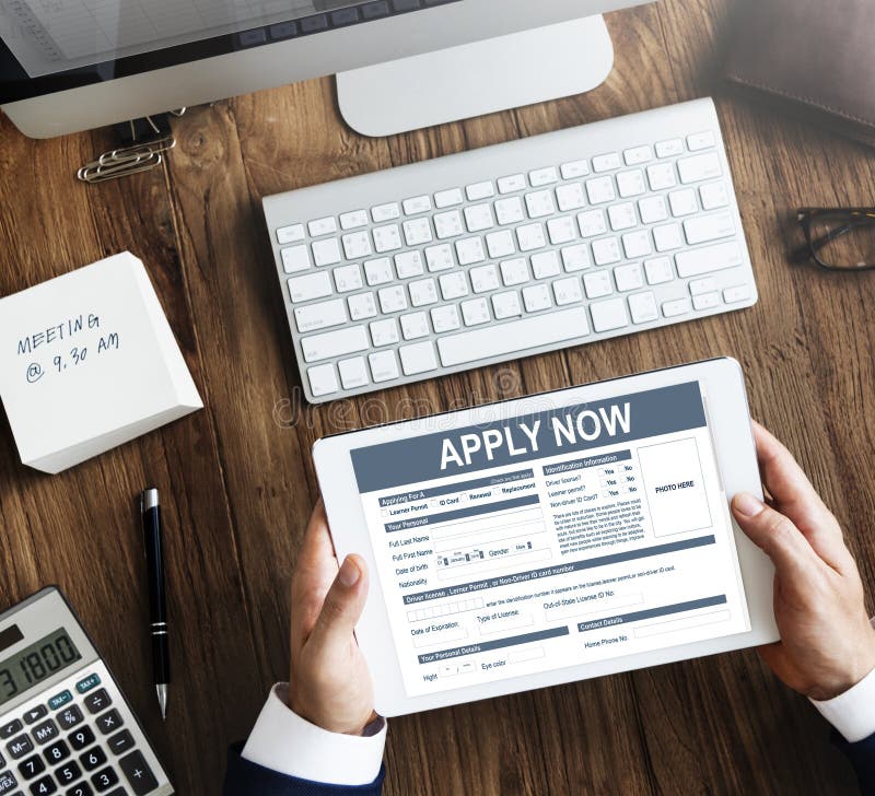 Apply Now Form Information Job Concept Stock Photo - Image of ...