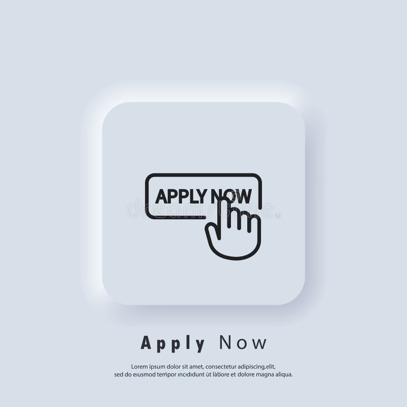 Apply Now Icon. Apply Now Button with Hand Cursor. Apply Now Logo ...