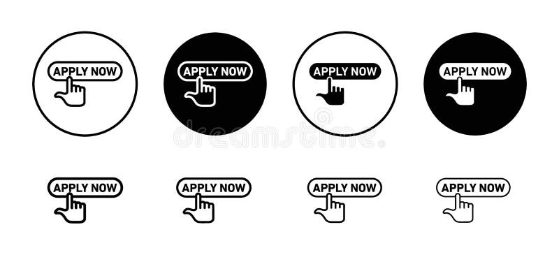 Apply Now Vector Icon Set Collection. Apply Now Outline Flat Icon Stock ...