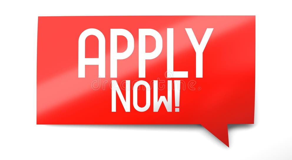 Apply now - speach bubble stock illustration. Illustration of shape ...