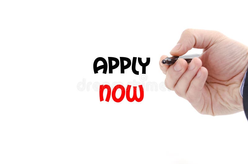 Apply now text concept stock image. Image of register - 88257727