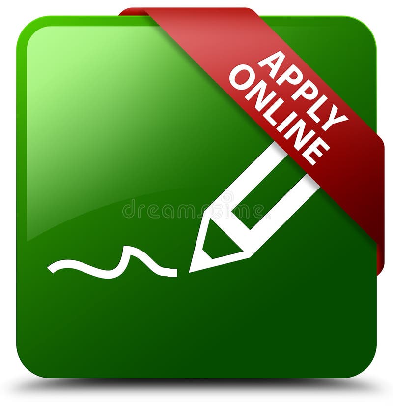 Apply Now Green Button with Arrow Cusor, Stock Vector Illustration ...