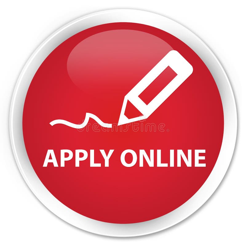 Apply Online (edit Pen Icon) Premium Red Round Button Stock ...