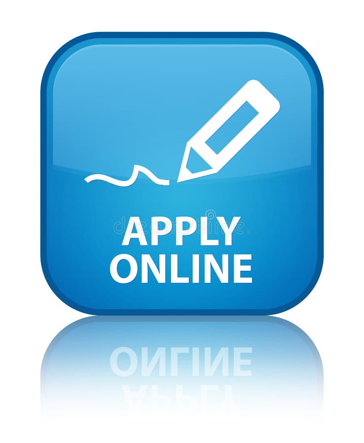 Apply Online (edit Pen Icon) Special Cyan Blue Square Button Stock ...