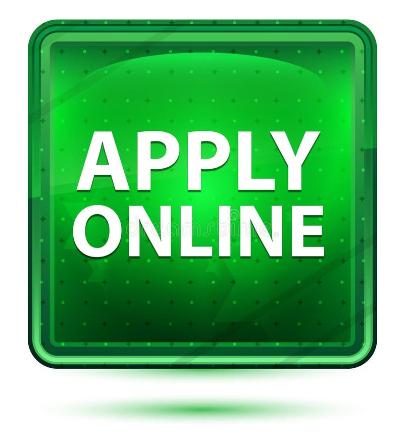 Apply Online Neon Light Green Square Button Stock Illustration ...