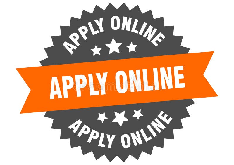 Apply Online Sign. Apply Online Round Isolated Ribbon Label Stock ...