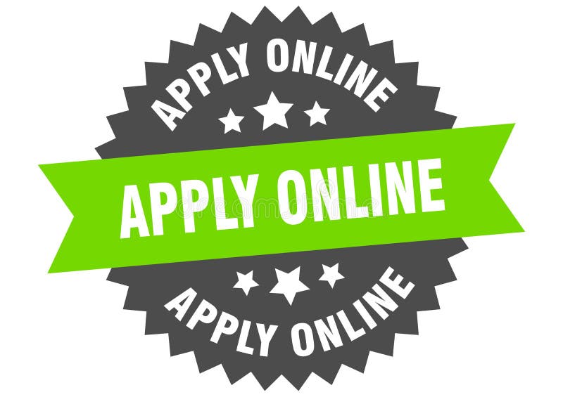 Apply Online Sign. Apply Online Round Isolated Ribbon Label Stock ...