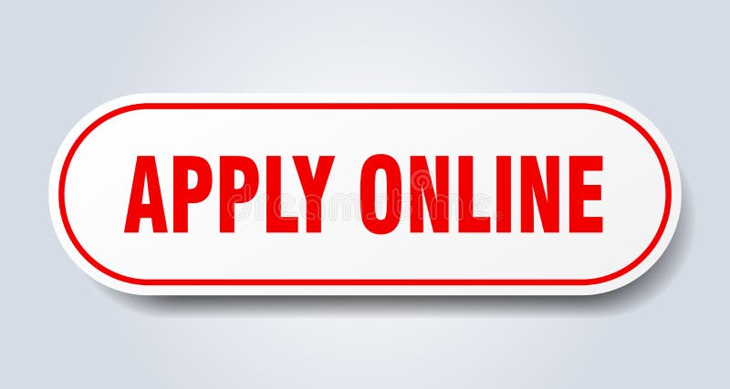 Apply Online Sign. Rounded Isolated Button. White Sticker Stock Vector ...
