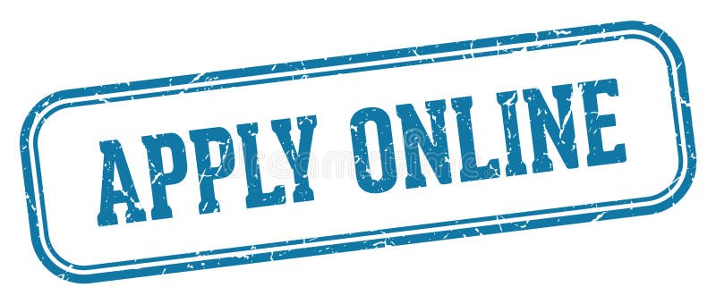 Apply Online Stamp. Apply Online Rectangular Stamp on White Background ...
