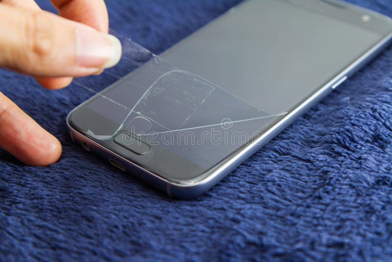 Apply the Smart Phone Screen Protect Stock Image - Image of black ...