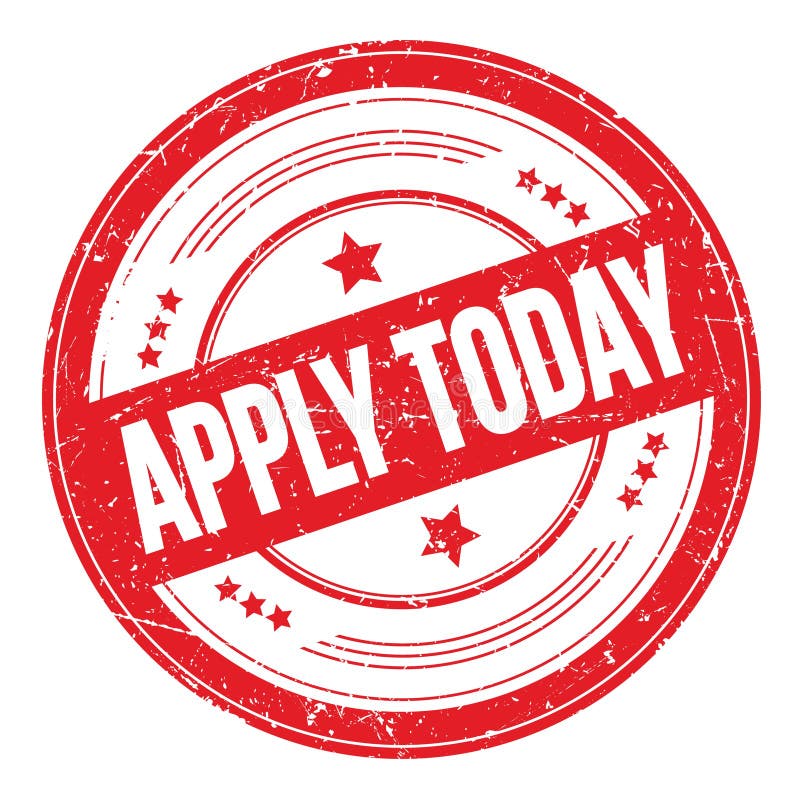 APPLY TODAY Text on Red Round Grungy Stamp Stock Illustration ...