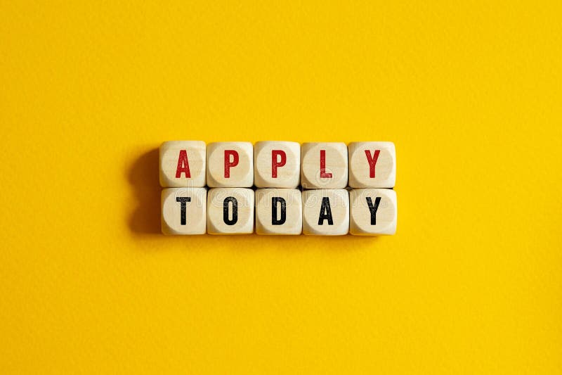 Apply Today - Word Concept on Building Blocks, Text Stock Image - Image ...