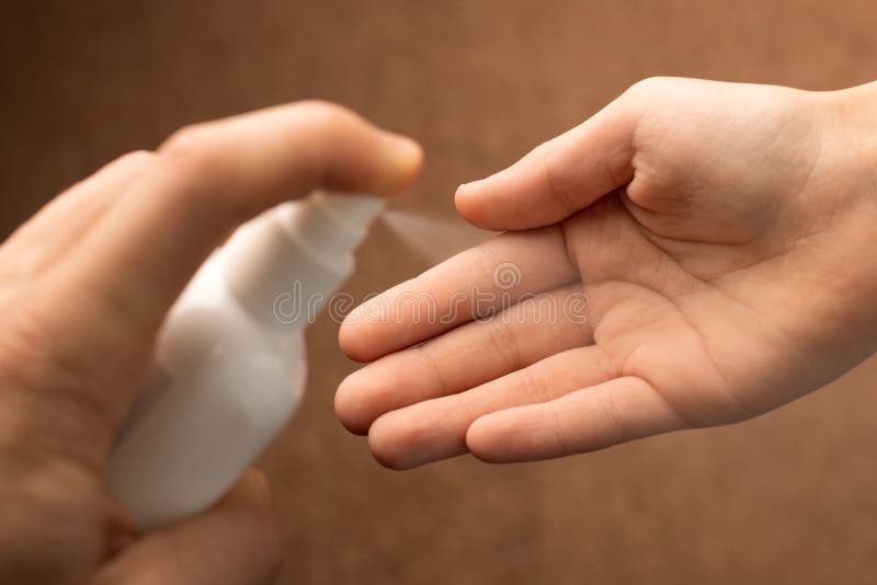 Applying Antibacterial Hand Sanitizer Stock Photo - Image of apply ...