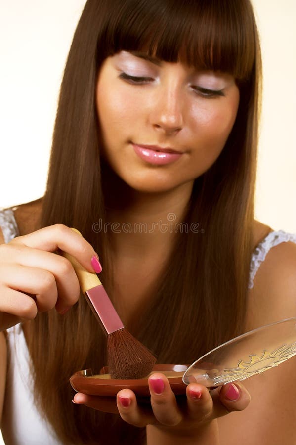 Applying blusher stock photo. Image of lipstick, cosmetics - 4704718