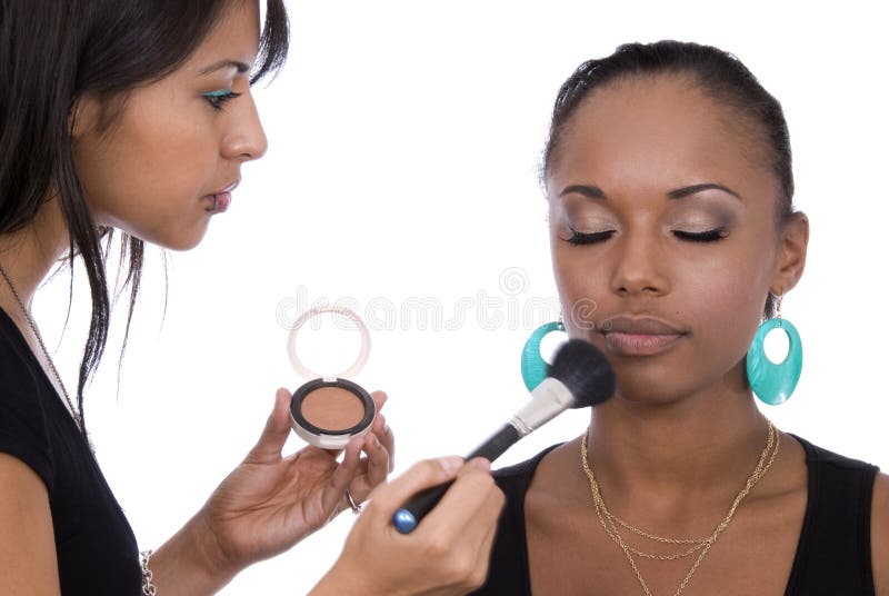 Applying bronzer. stock photo. Image of artist, work, girls - 2845858