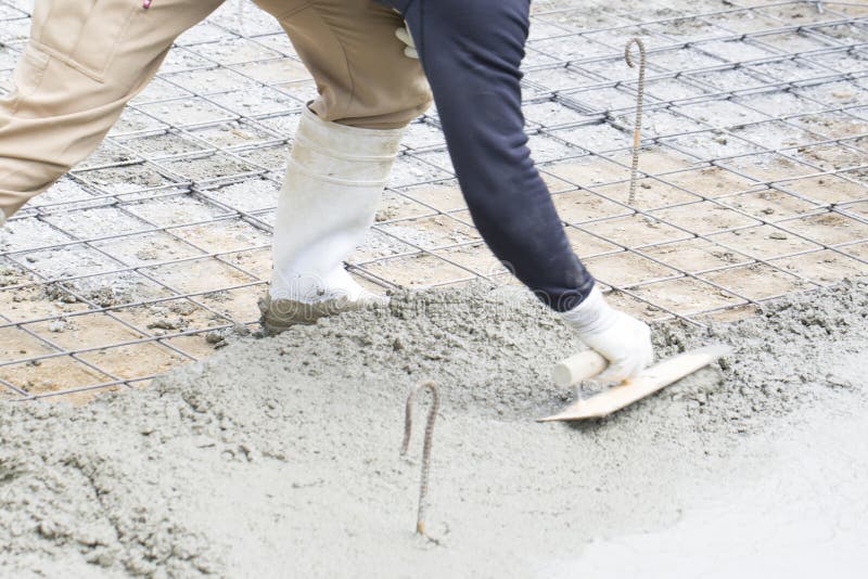 Applying Cement To the Floor Stock Photo - Image of plastering, primary ...