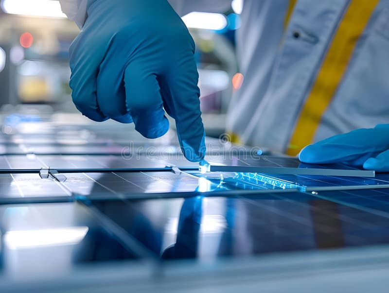 Applying Conductive Adhesive To Bond Components in the Solar Panel ...