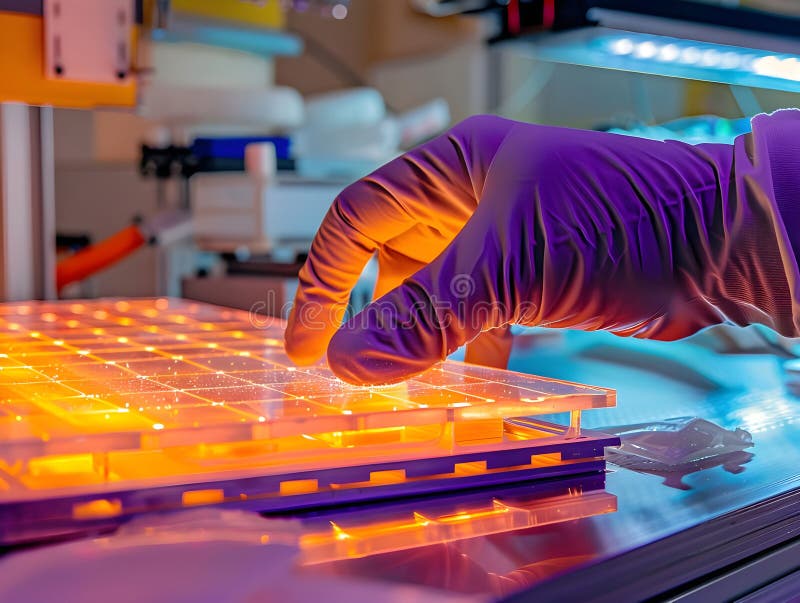 Applying Conductive Adhesive To Bond Components in the Solar Panel ...