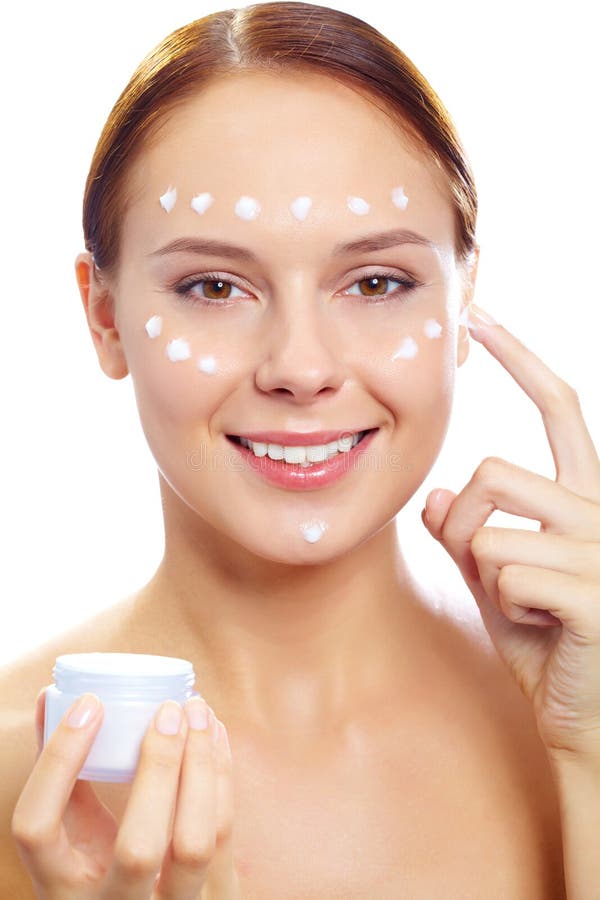 Applying cream stock photo. Image of isolation, beautician - 25443380